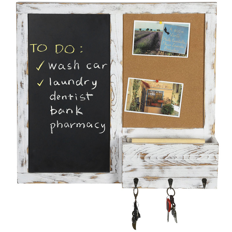 Gracie Oaks Wood Entryway Wall Mounted Combo Board & Reviews | Wayfair