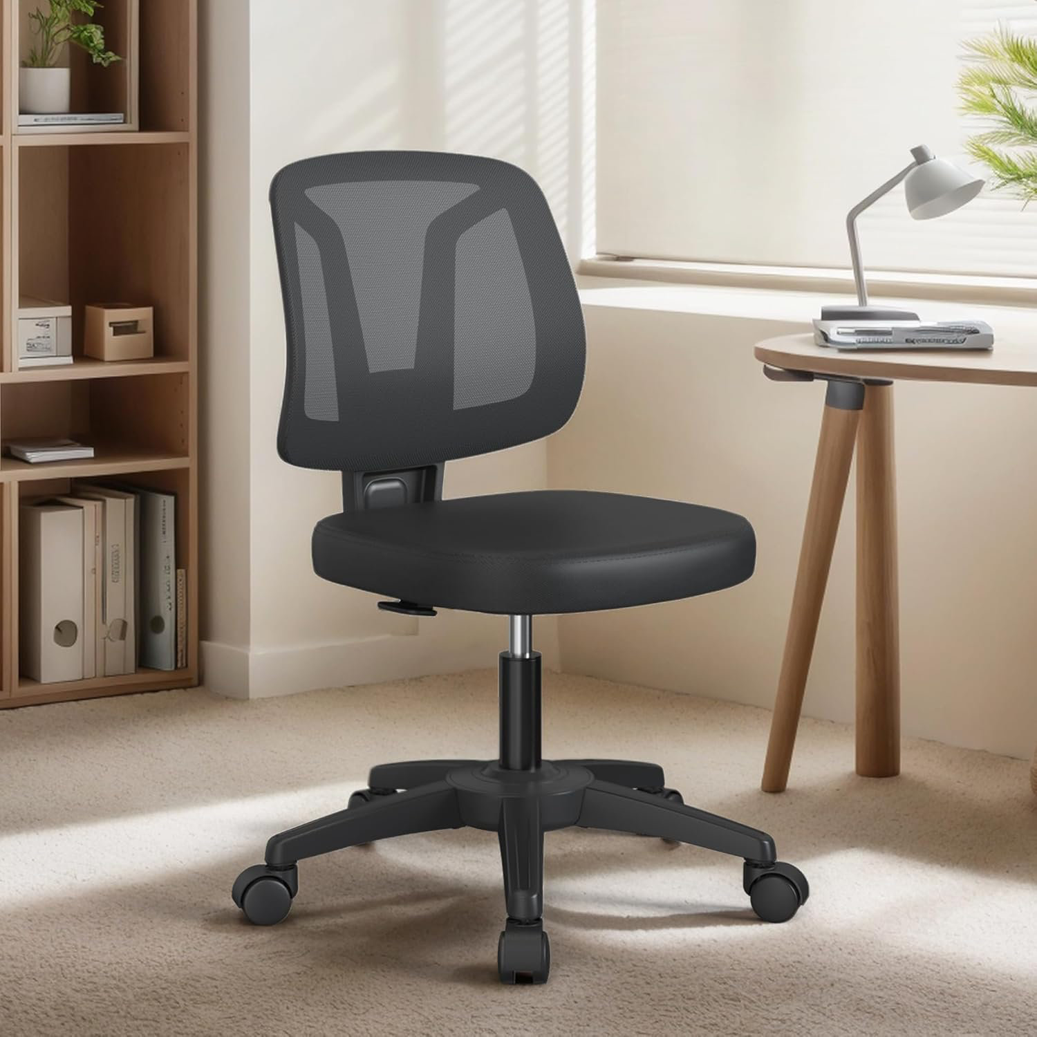 Inbox Zero Armless Ergonomic Adjustable Office Chair For Small Spaces ...