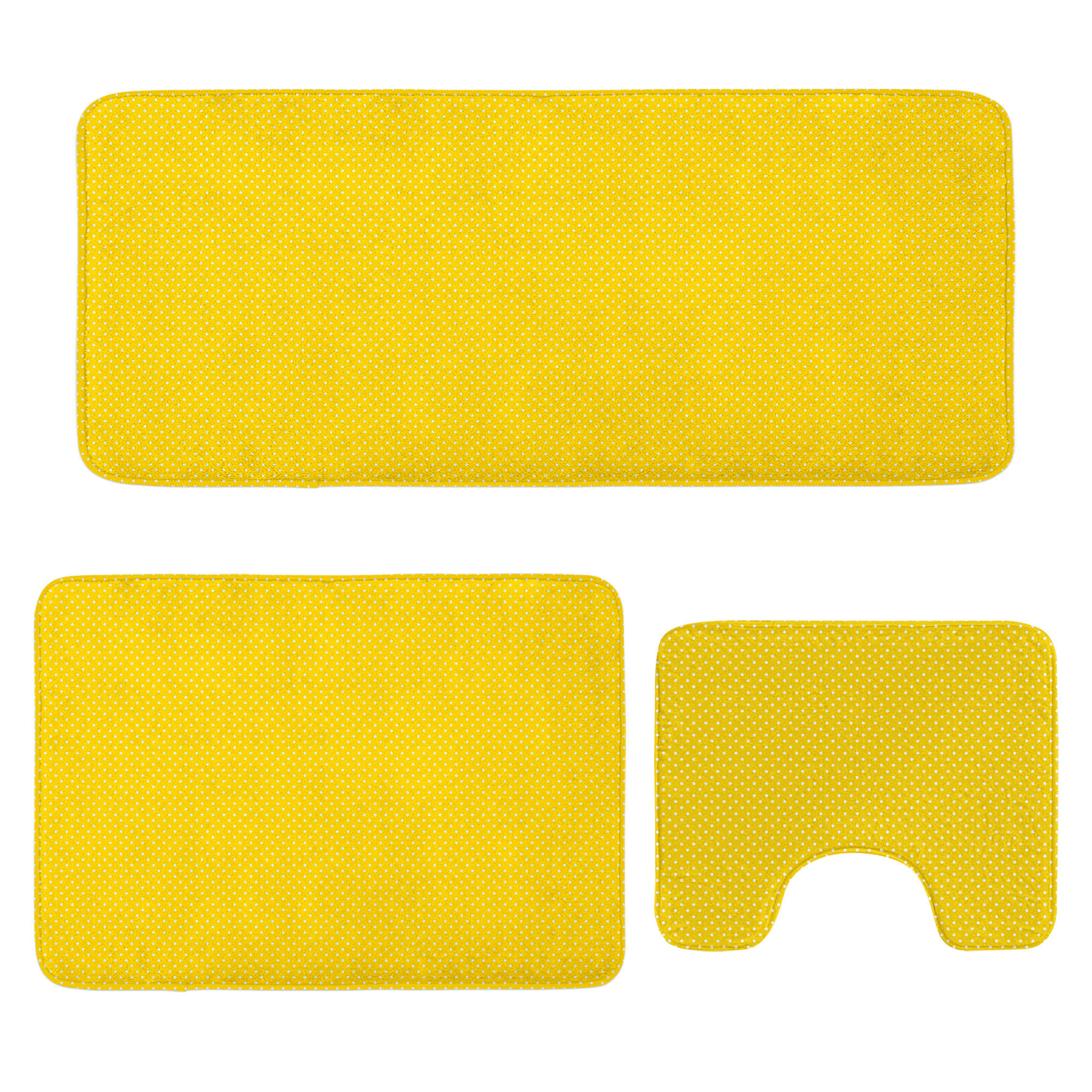 East Urban Home Vintage Yellow Bathroom Rug Set 3 Pieces U-Shape ...