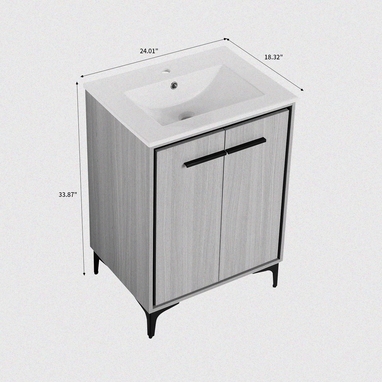 Wrought Studio Minimalist Vanity with Basin and Door for Bathroom ...