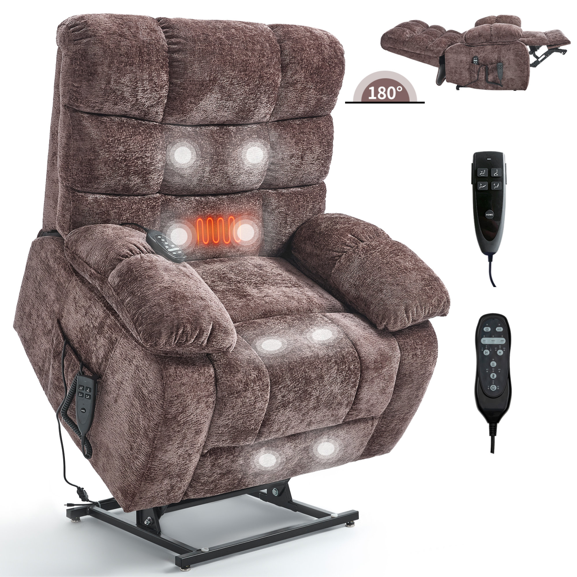 Latitude Run® Dual Motor Lift Recliner Chenille Comfort For Relaxation ...