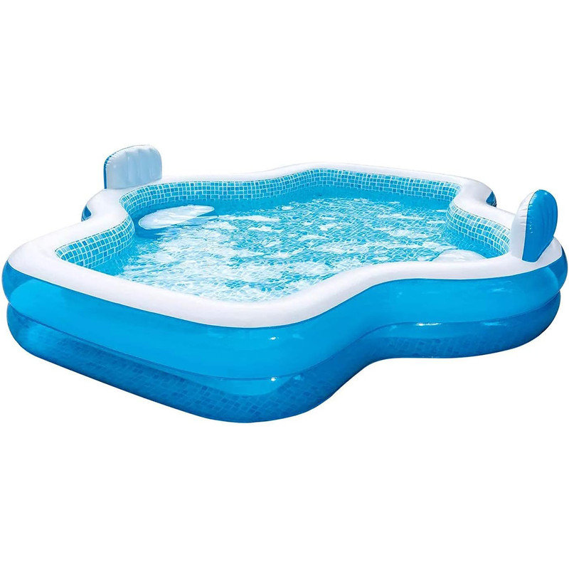 Novond Elegant Family Inflatable Pool 10 Feet Long 2 Inflatable Seats ...