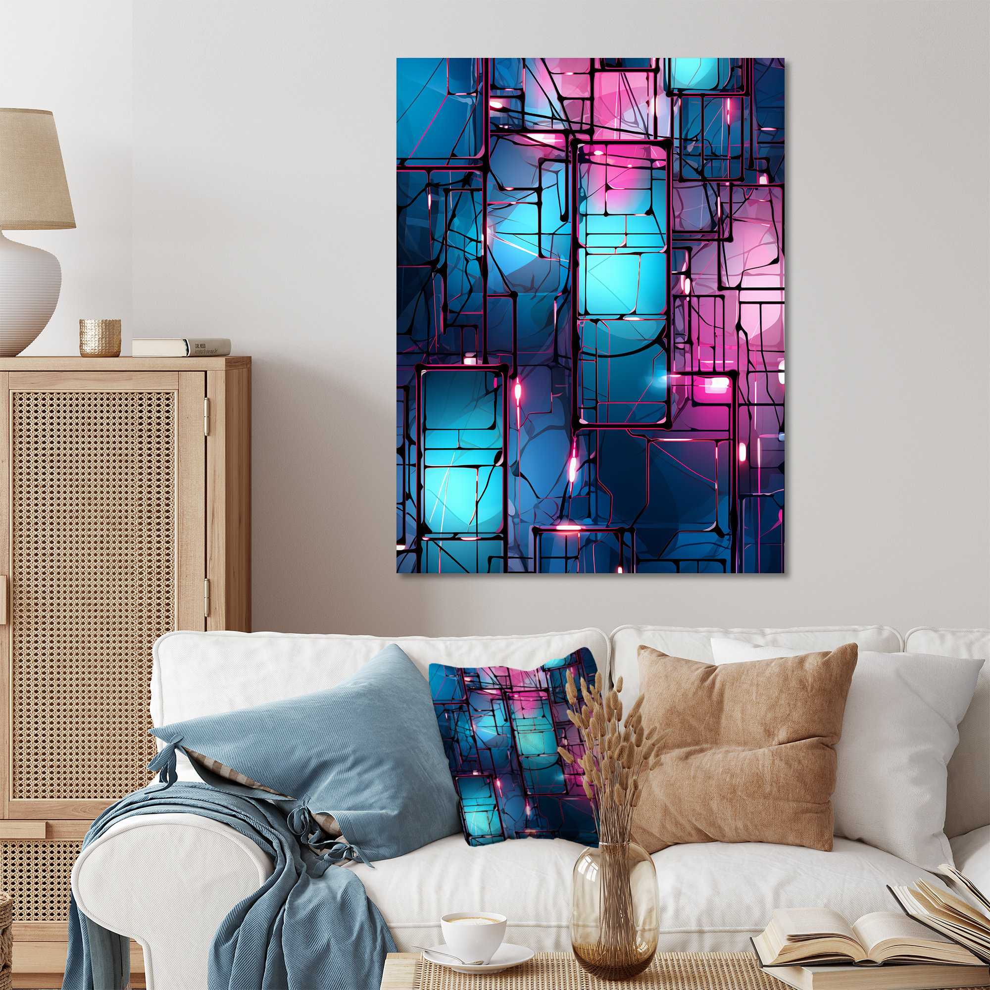 Lark Manor Purple And Blue Abstract Power Of Solar I - Abstract Cubism ...