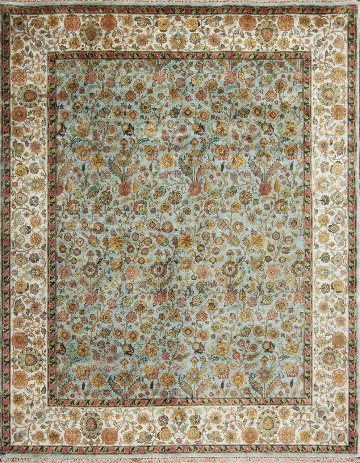 Samad Rugs Golden Age Oriental Hand-Knotted Wool Blue/Ivory Area Rug ...