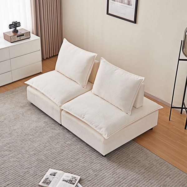 Latitude Run® Modern 2-Seater Armless Sofa Couch For Living Room,sofas ...