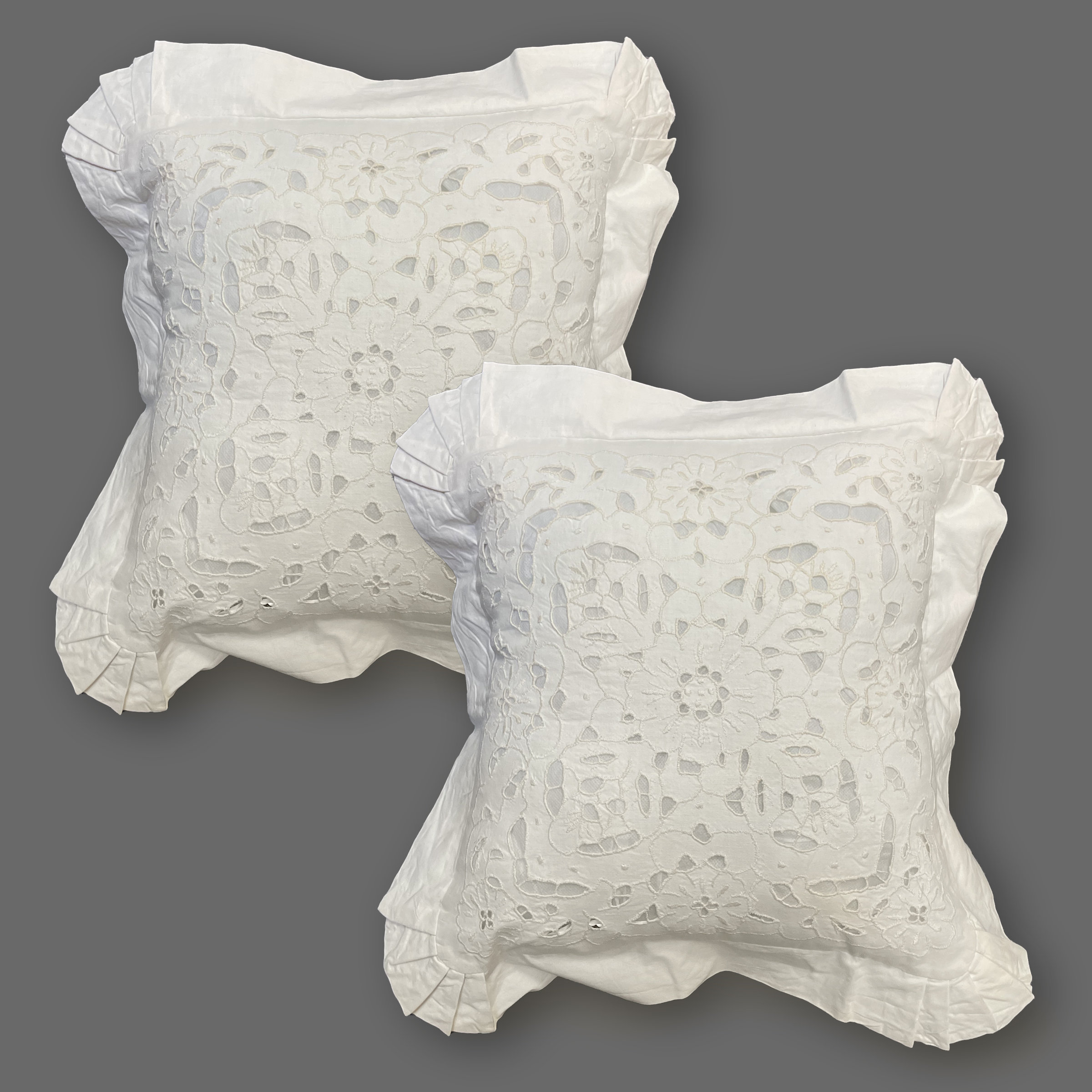 Modern Heirloom Constance Cutwork Embroidered 2-Piece Pillow Set | Wayfair