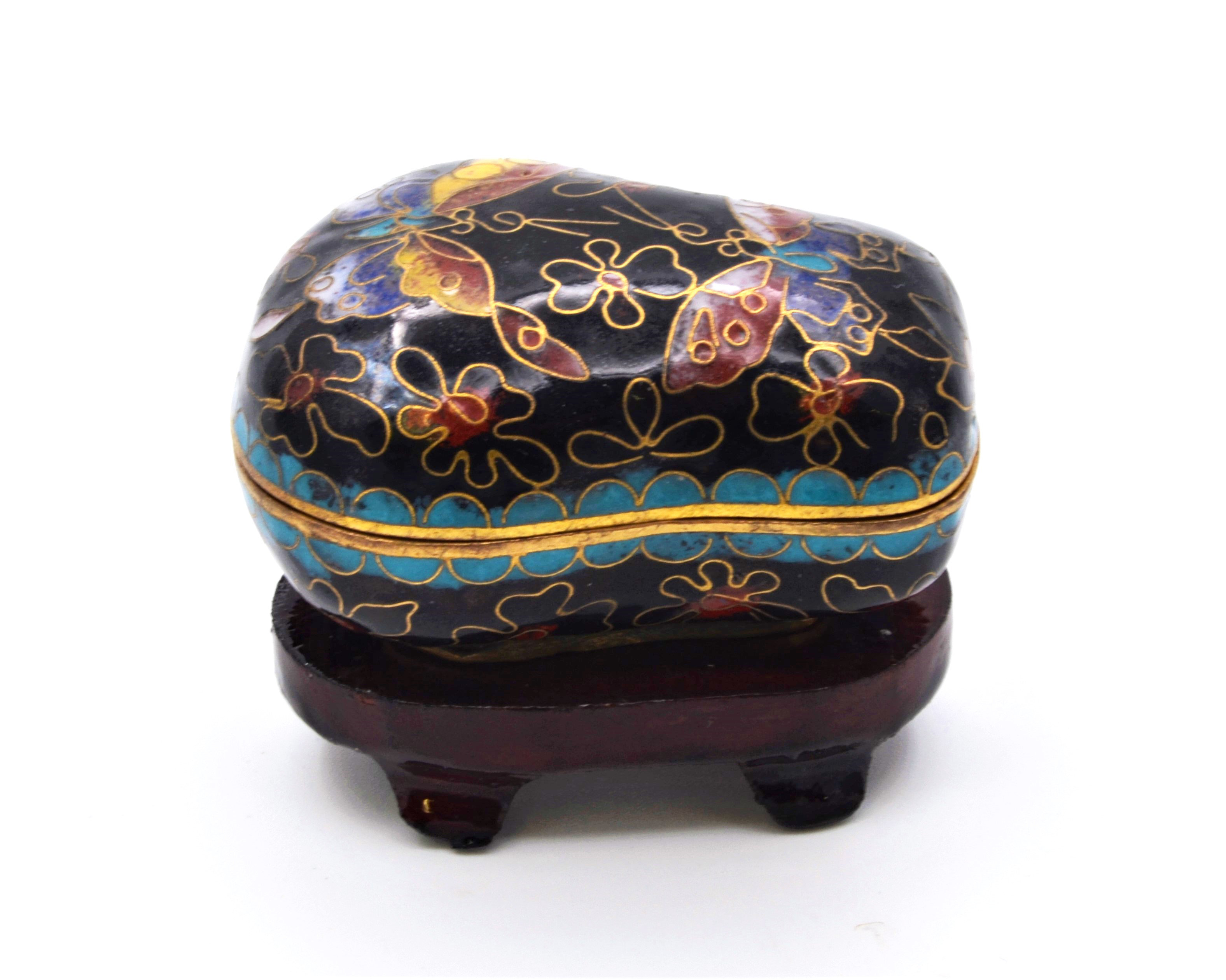 World Menagerie Danisha Hand Made Cloisonne Box with Flowers and ...