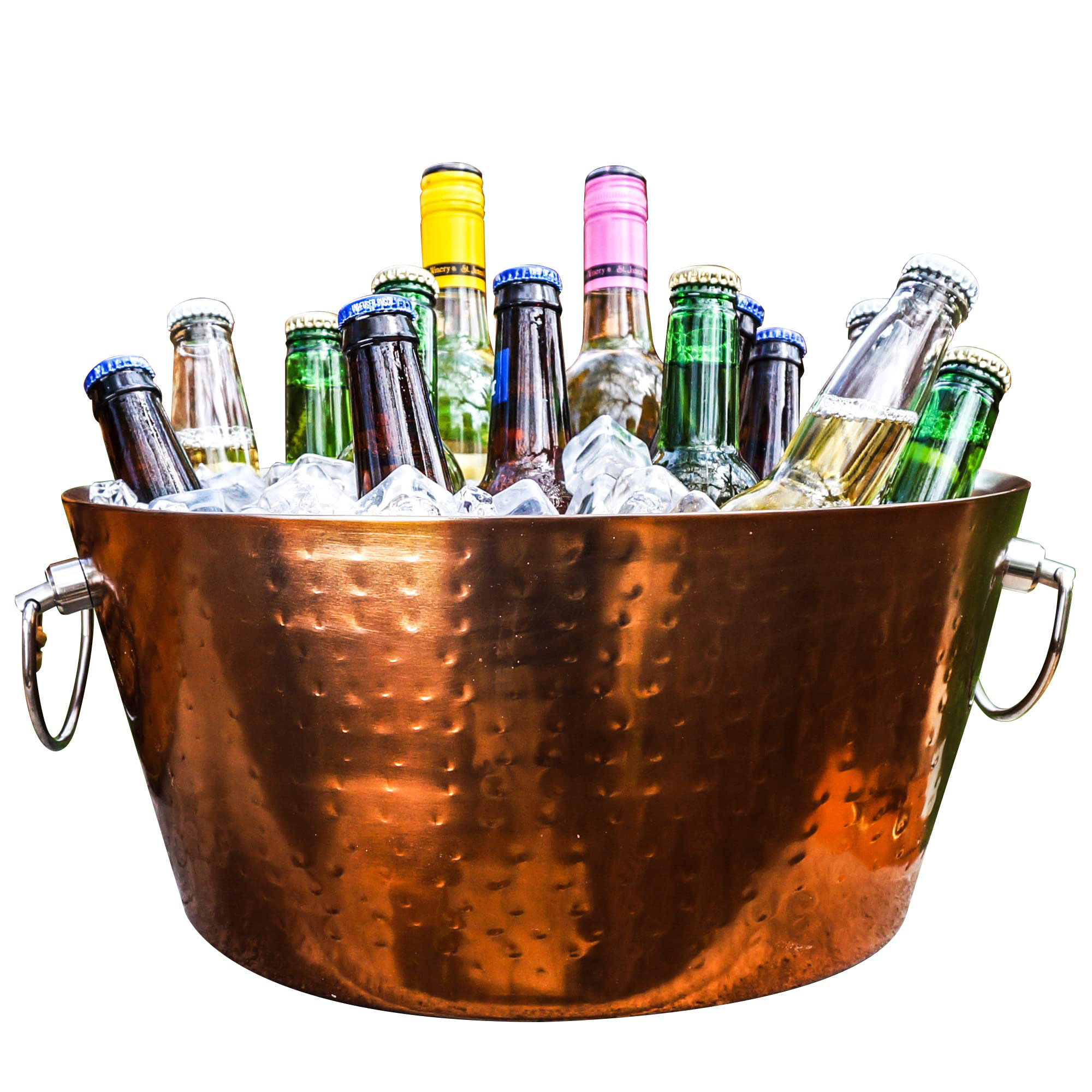 Everly Quinn Insulated Rose Gold Double Walled Ice Bucket For Parties ...