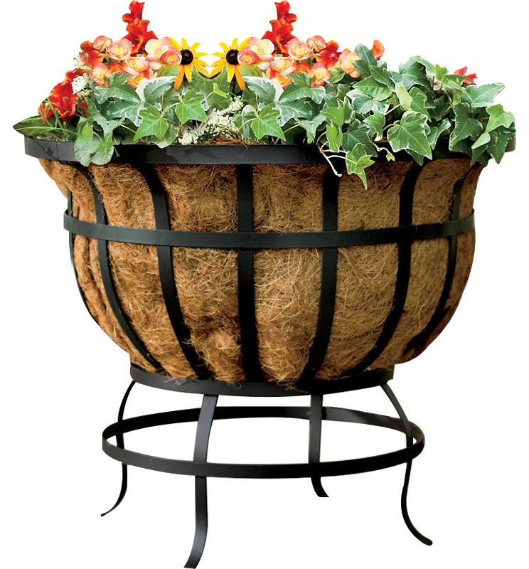 Plow & Hearth Coco Basket Steel Indoor/Outdoor Pot Planter & Reviews ...