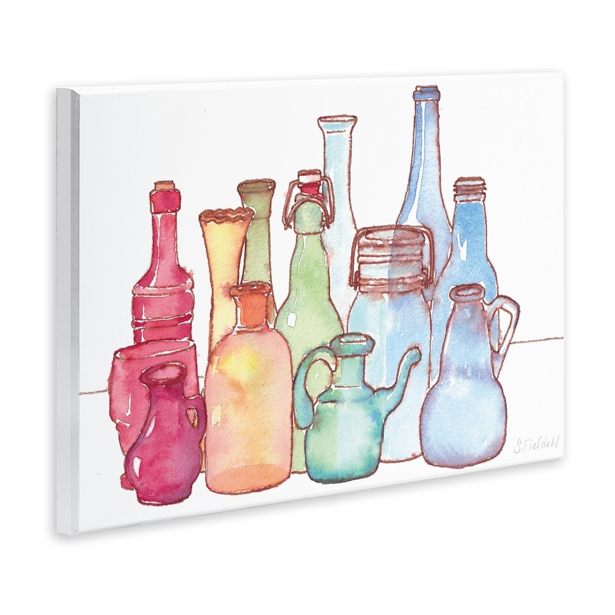 Ebern Designs Colorful Vases Collection Wall Plaque, design by ...