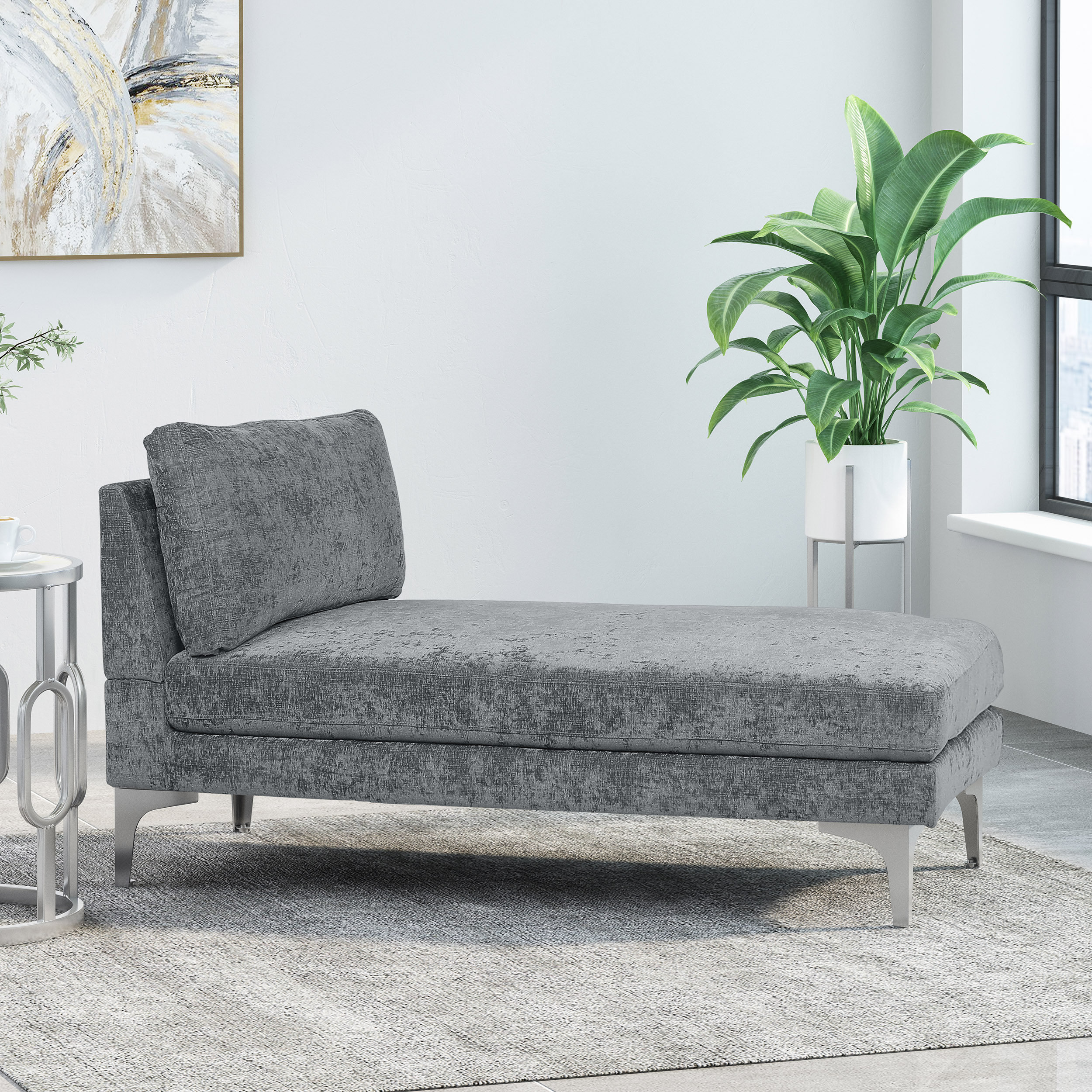 Ivy Bronx Tufted Armless Chaise Lounge & Reviews | Wayfair