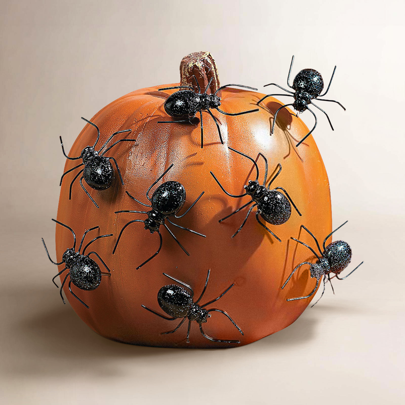 The Holiday Aisle® Spider Pumpkin Push-ins Halloween Decoration ...