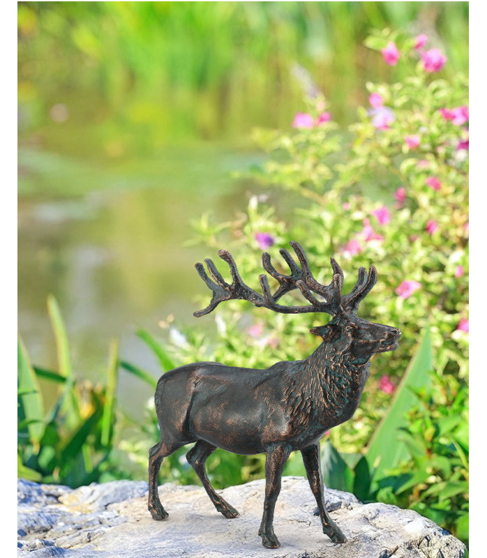 Union Rustic Stately Elk Garden Sculpture | Wayfair