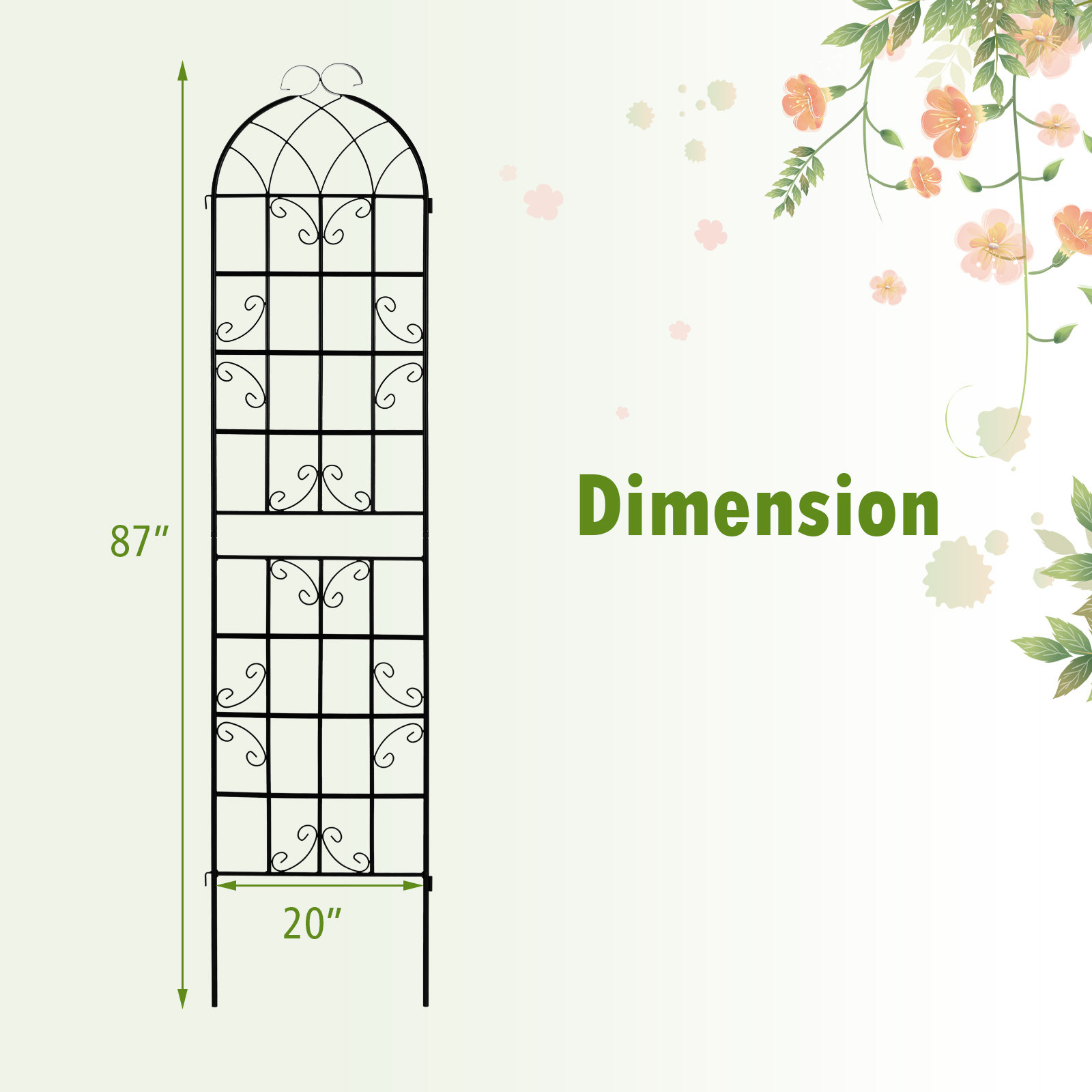 Red Barrel Studio Metal Garden Trellis for Climbing Plants 2 Pack Fence ...