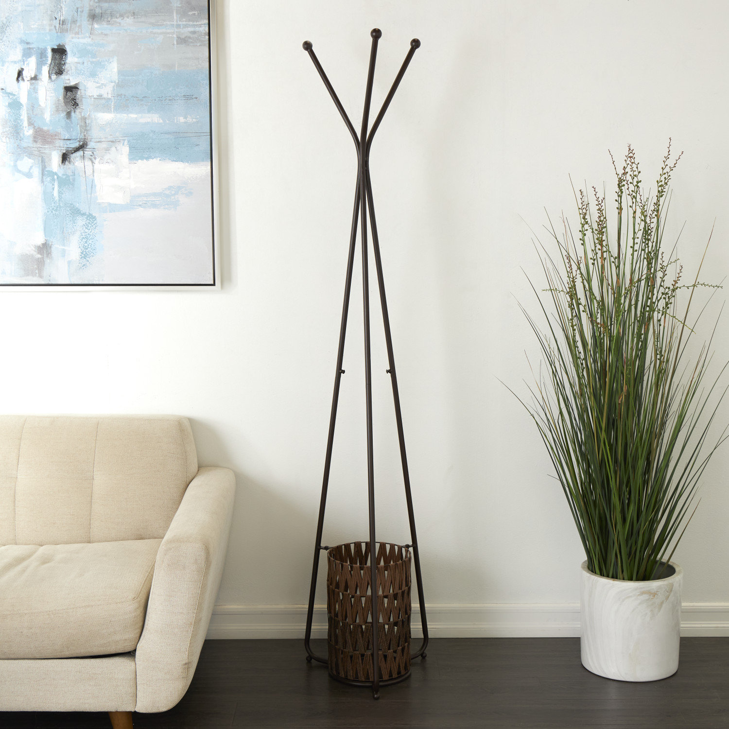 Latitude Run® Legair Iron Freestanding 3 - Hook Coat Rack - Wayfair Canada