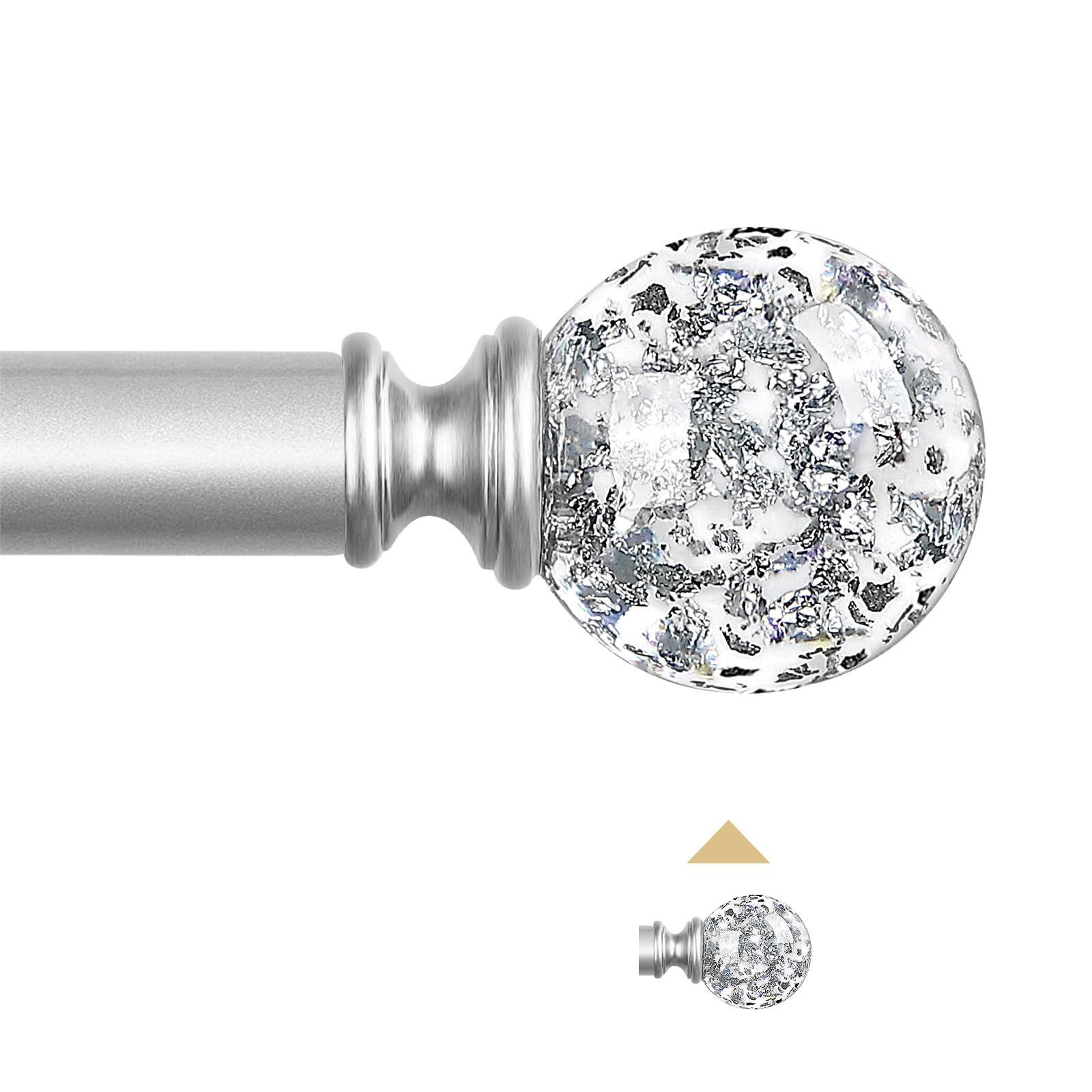 House of Hampton® Silver Curtain Rods For Windows 48 To 84 Inch,Heavy ...