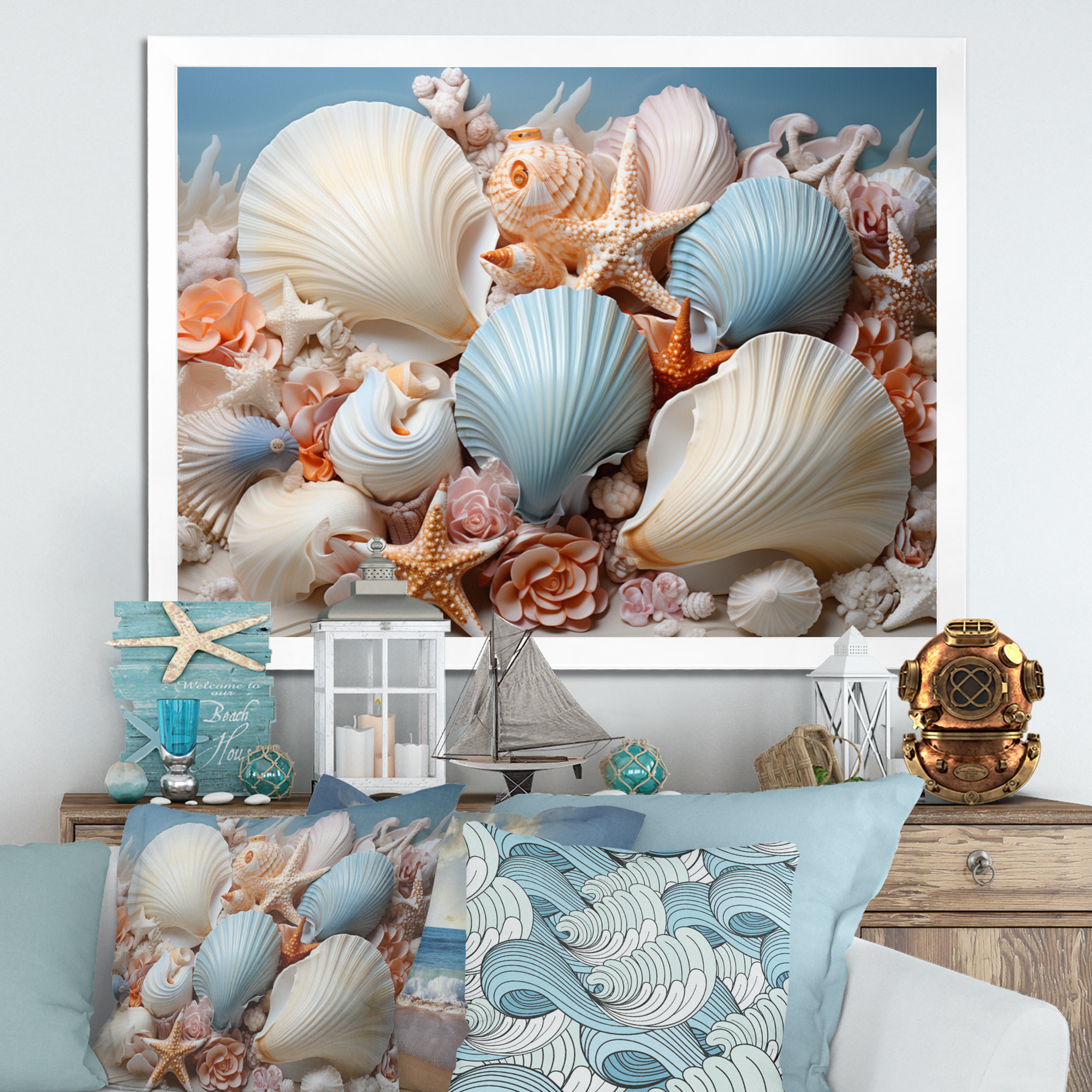 Highland Dunes Beach Photo Seashell Beauty IV Framed On Canvas Print ...