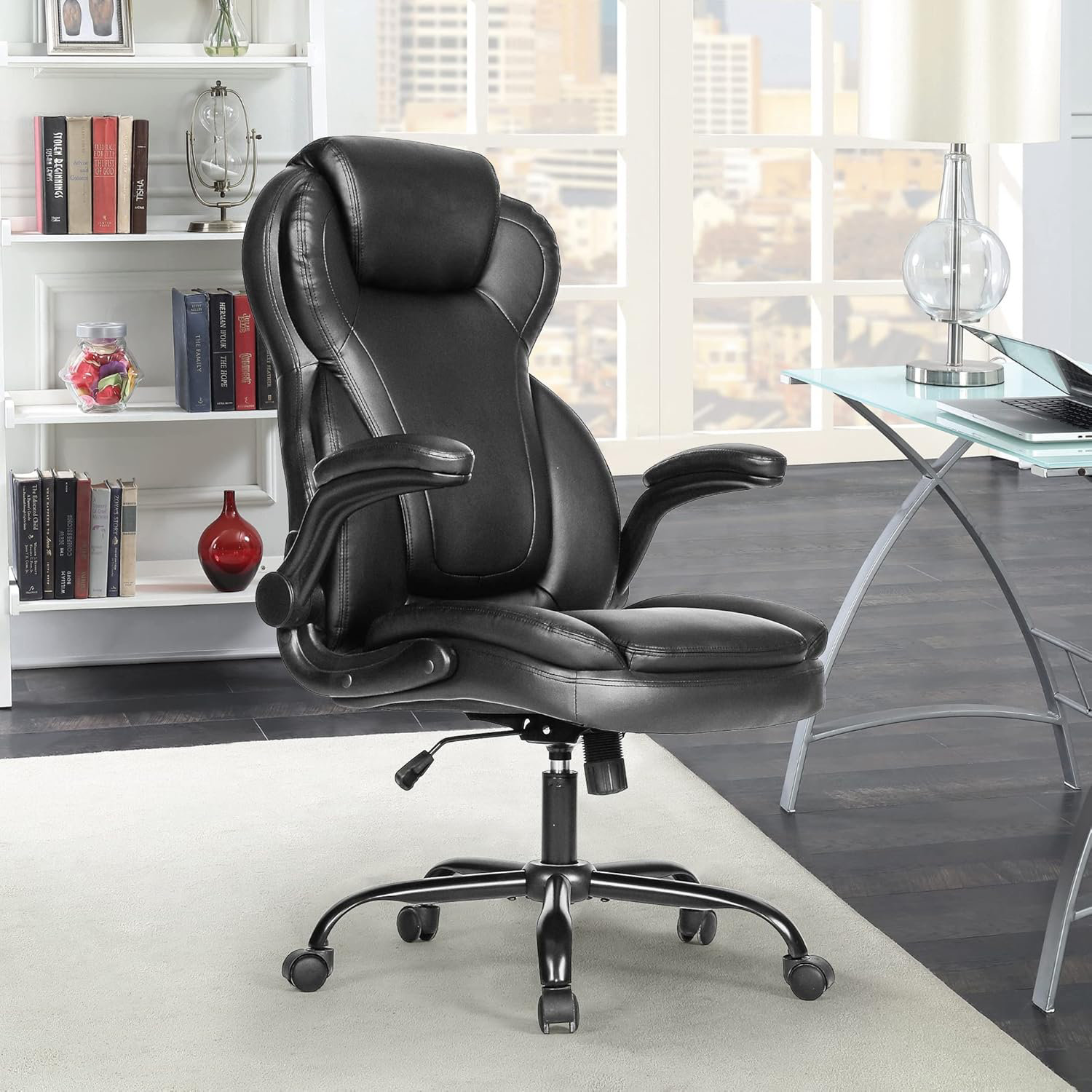 Inbox Zero Big and Tall Office Chair 400lbs-Heavy Duty Executive Desk ...