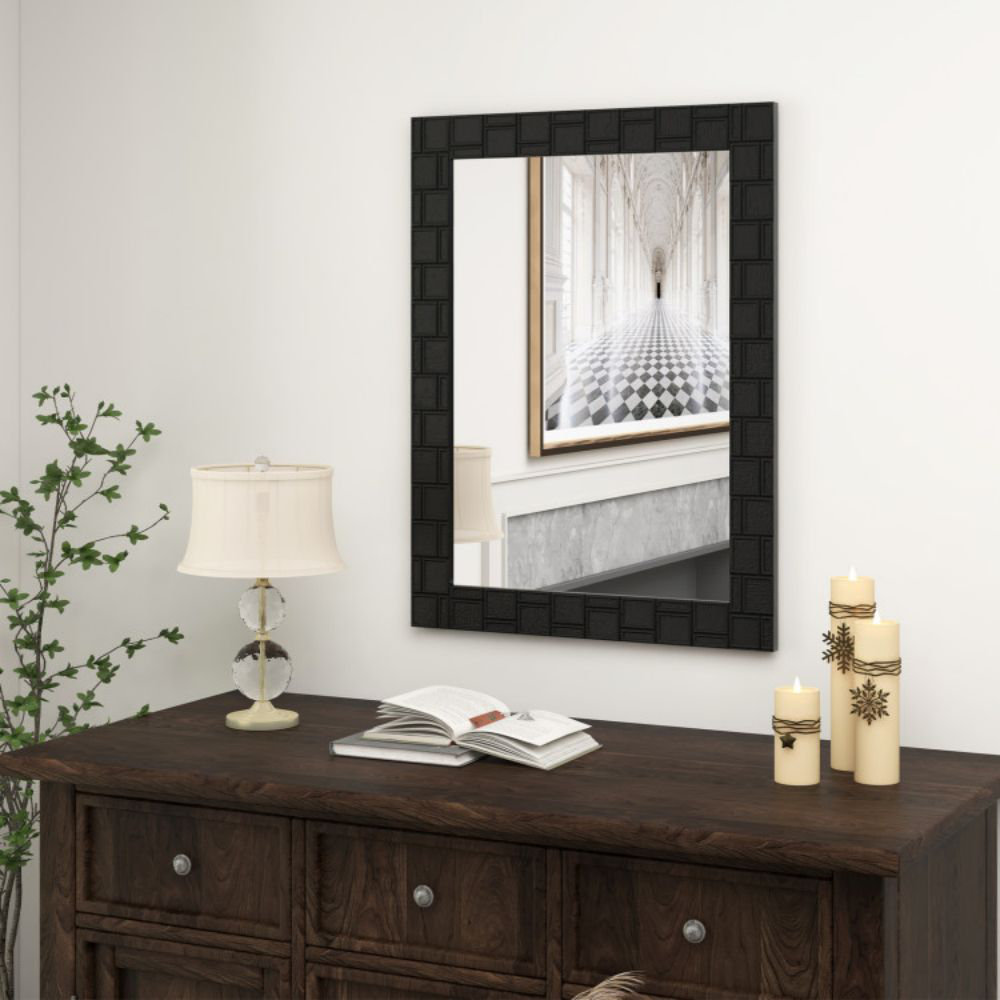 Ebern Designs Wood Framed Wall Mirror Rectangle Vanity Mirror For ...