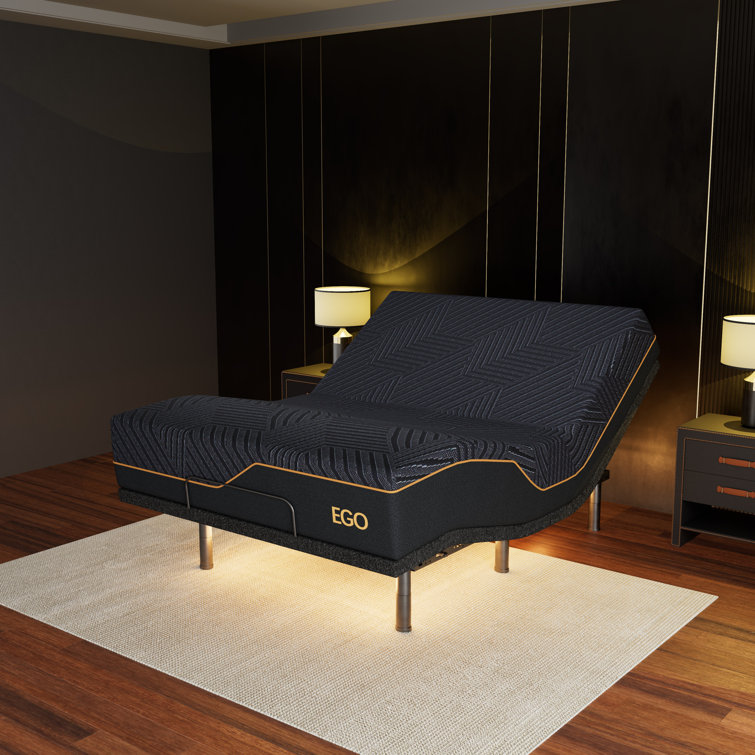 EGO HOME 15” Massaging Zero Gravity Adjustable Bed with 14" Memory Foam ...