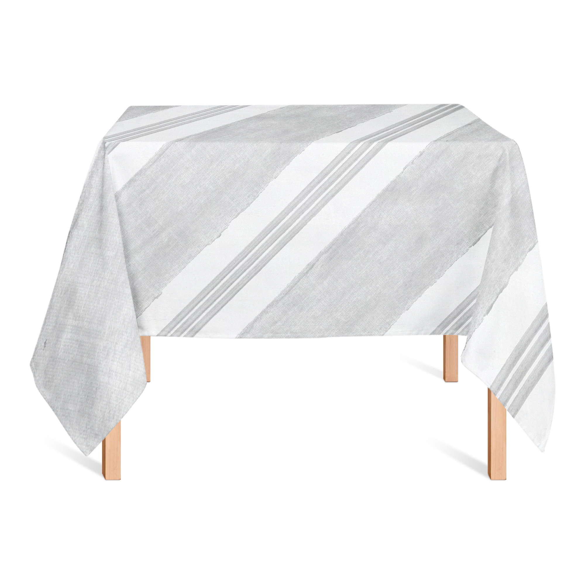August Grove® Gray Stripes Tablecloth | Wayfair