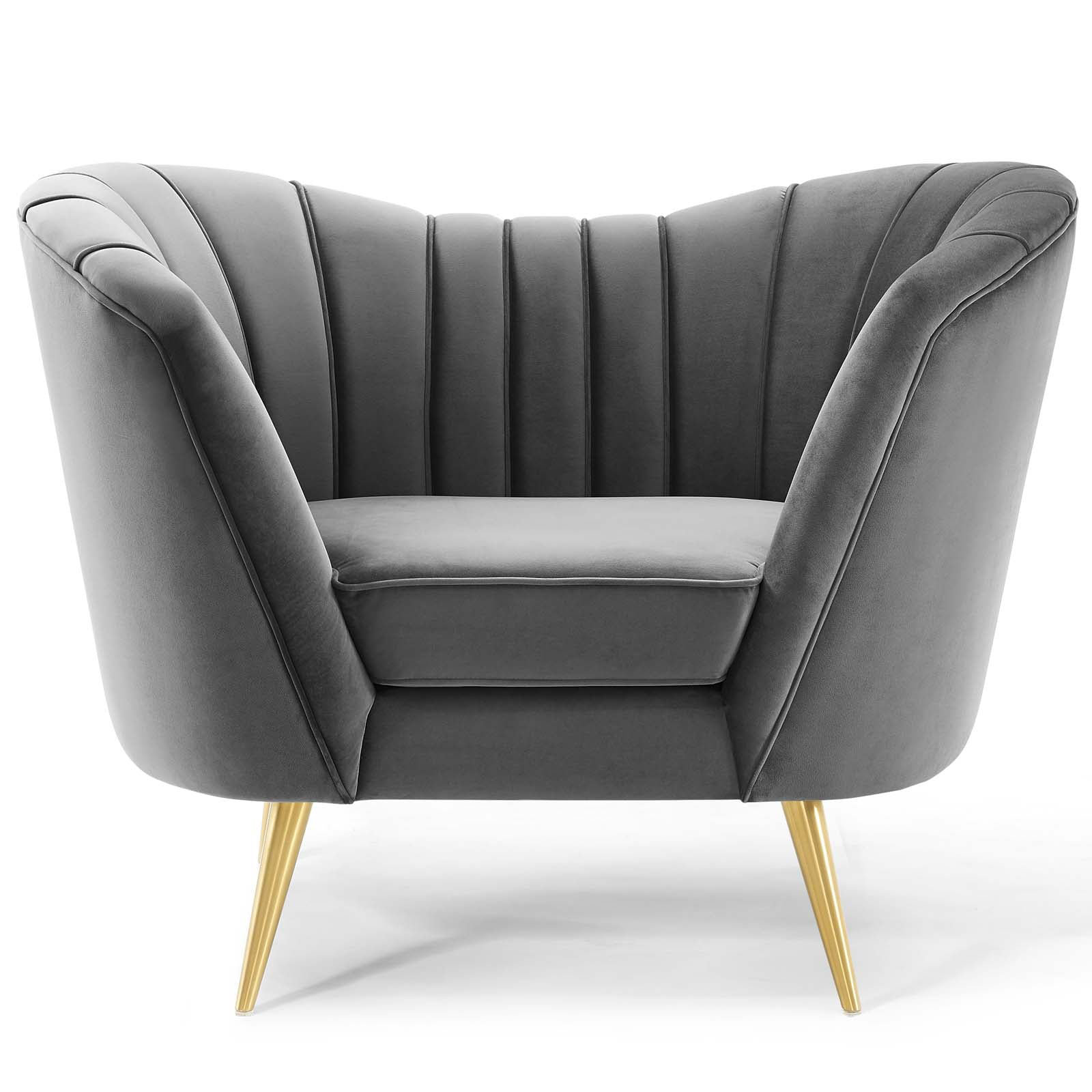 Everly Quinn Joshua Gray Performance Velvet Armchair - Wayfair Canada