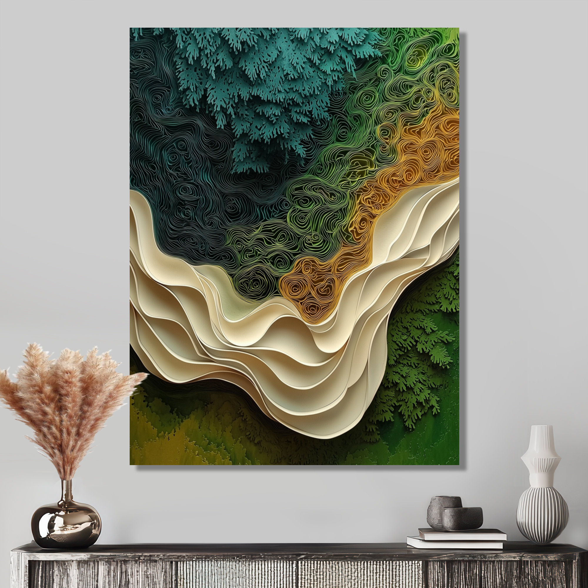 Wrought Studio™ Obieze - Abstract Canvas Art Print | Wayfair