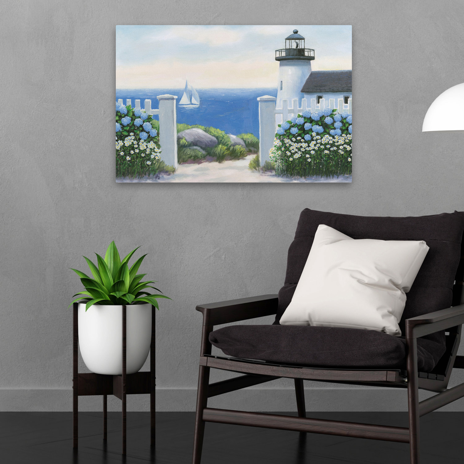 Breakwater Bay Beach Dreams Coastal Blue Floral Beach Coastal | Wayfair
