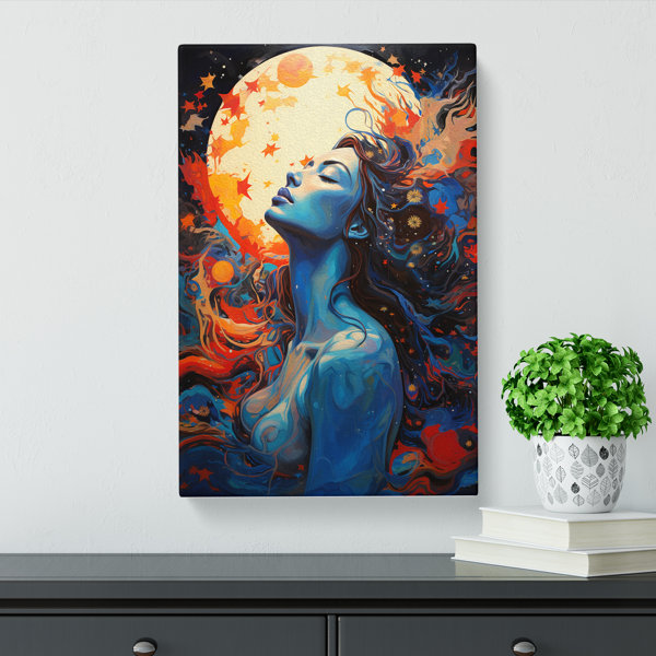 Marlow Home Co. Moon Expressionism - Wrapped Canvas Print | Wayfair.co.uk