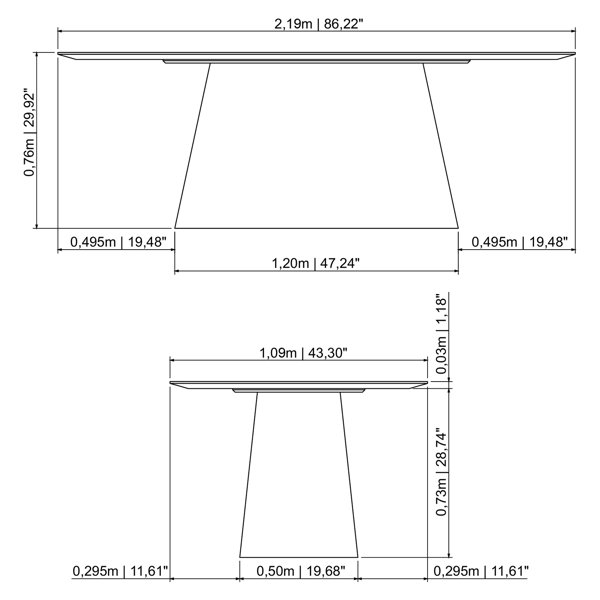 AllModern Nisrine 86" Oval Dining Table - Wayfair Canada