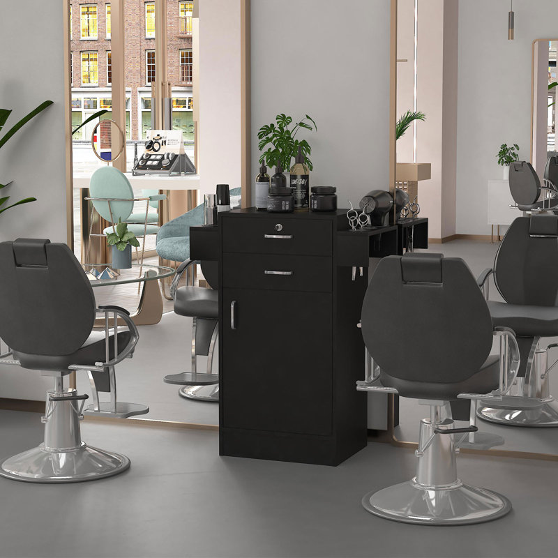 Inbox Zero Danio Beauty Salon Storage Station Cabinet Stylist Equipment ...