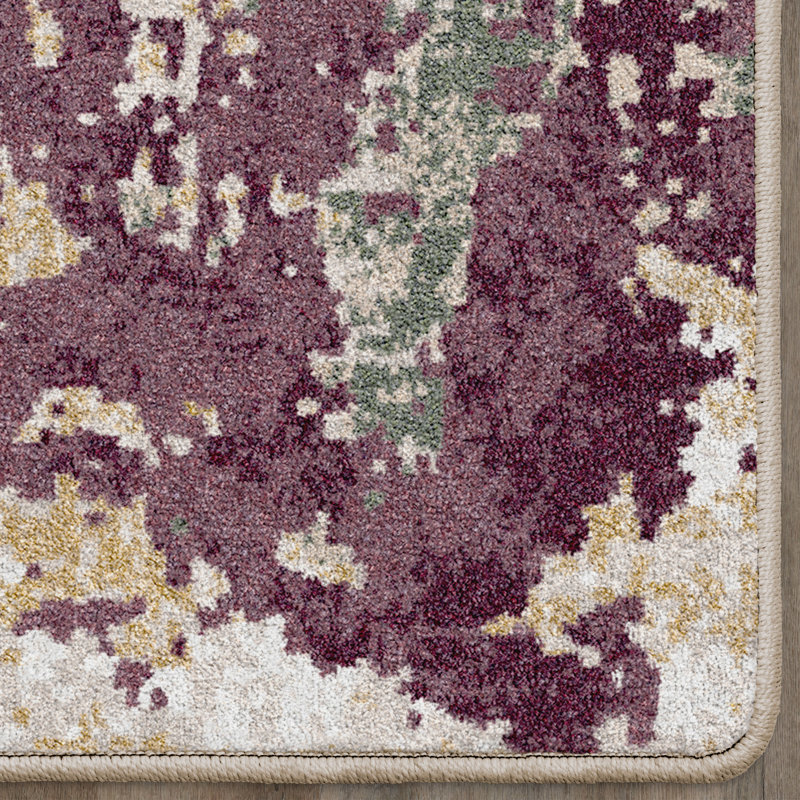 Milliken Residency Color Drift Purple Watercolor Runner | Wayfair