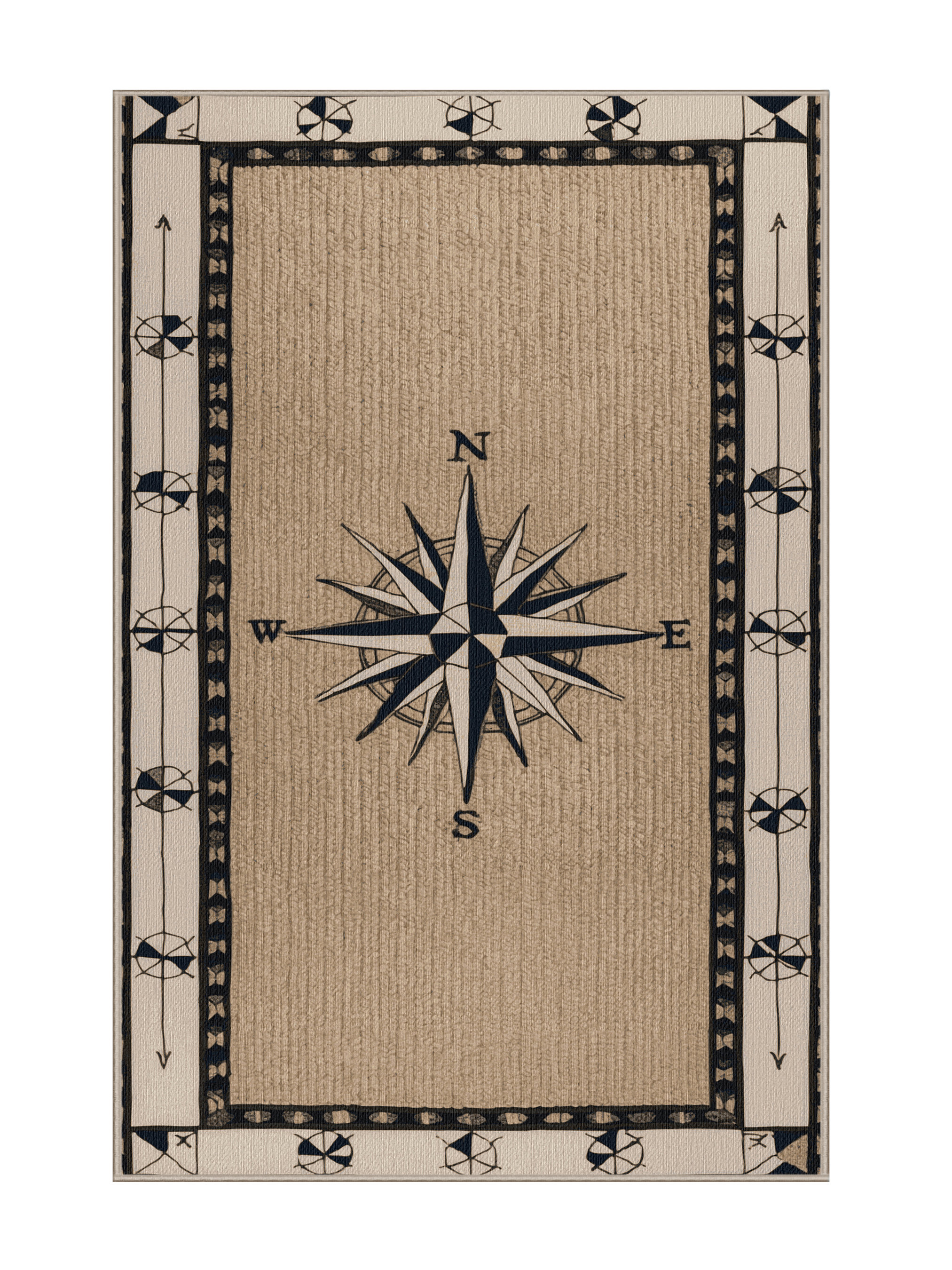 Longshore Tides Washable Compass borders Nautical Area Rug | Wayfair