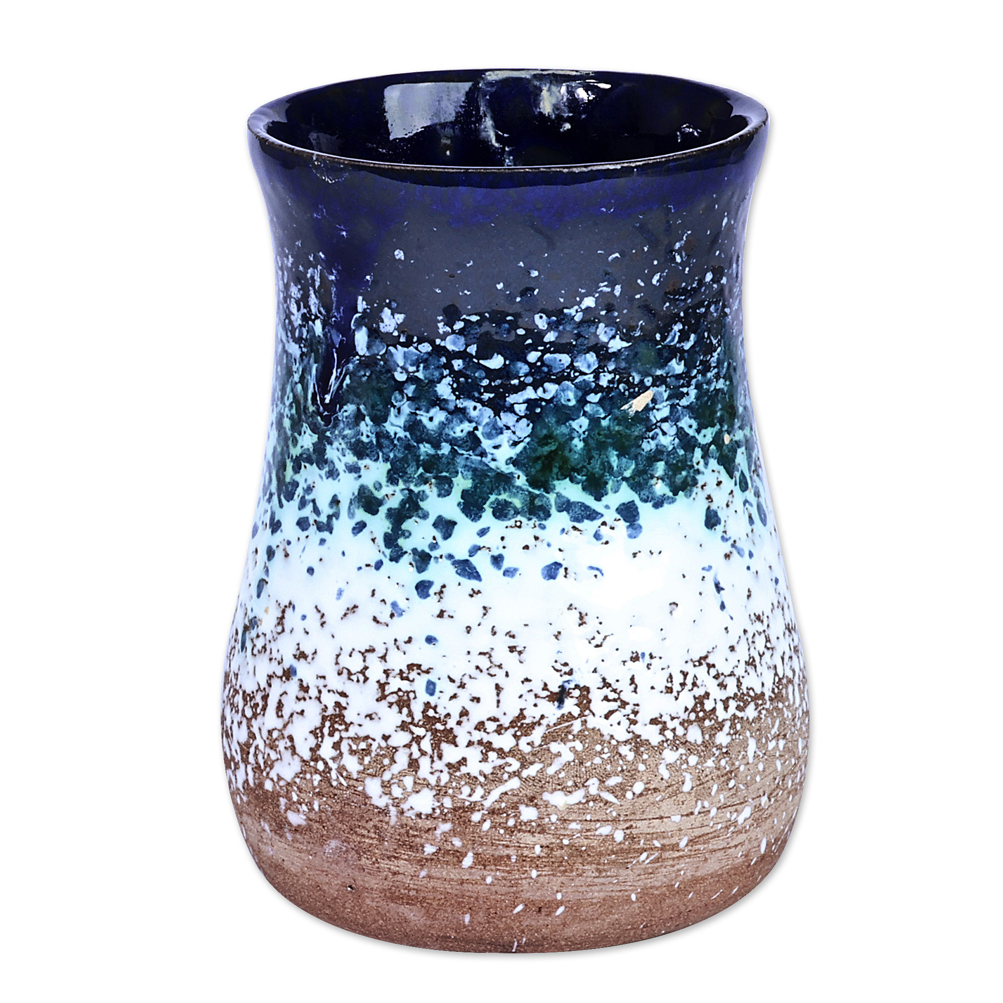 Orren Ellis Handmade Blue Perception Ceramic Vase | Wayfair
