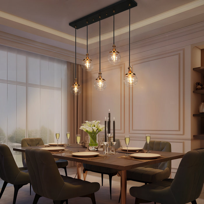 Mercer41 Loram 5 - Light Gold/Black Pendant & Reviews | Wayfair