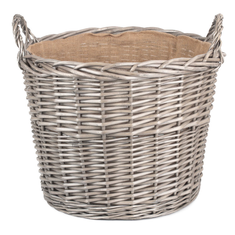 Union Rustic Martha Wicker Lined Log Basket Carrier | Wayfair.co.uk
