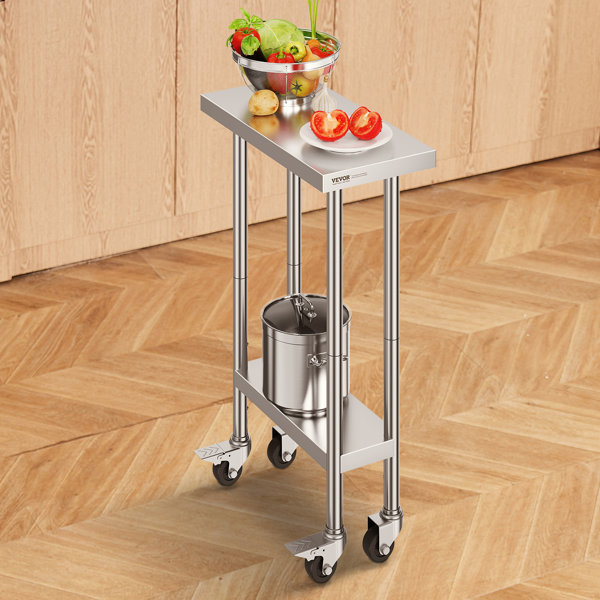 VEVOR Rolling Kitchen Cart with Stainless Steel Top | Wayfair