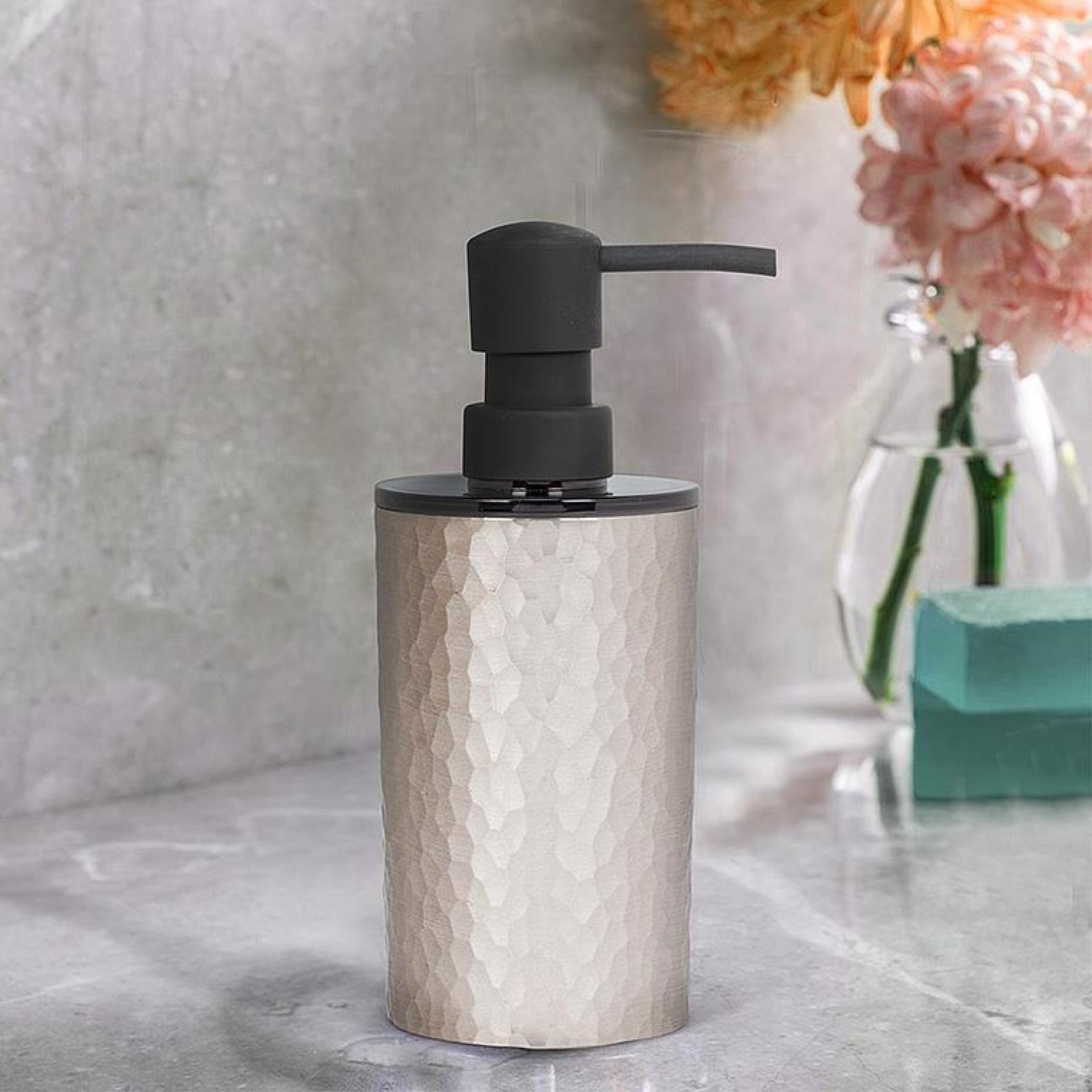 Latitude Run® Hammered Silver With Black Top Soap Pump | Wayfair