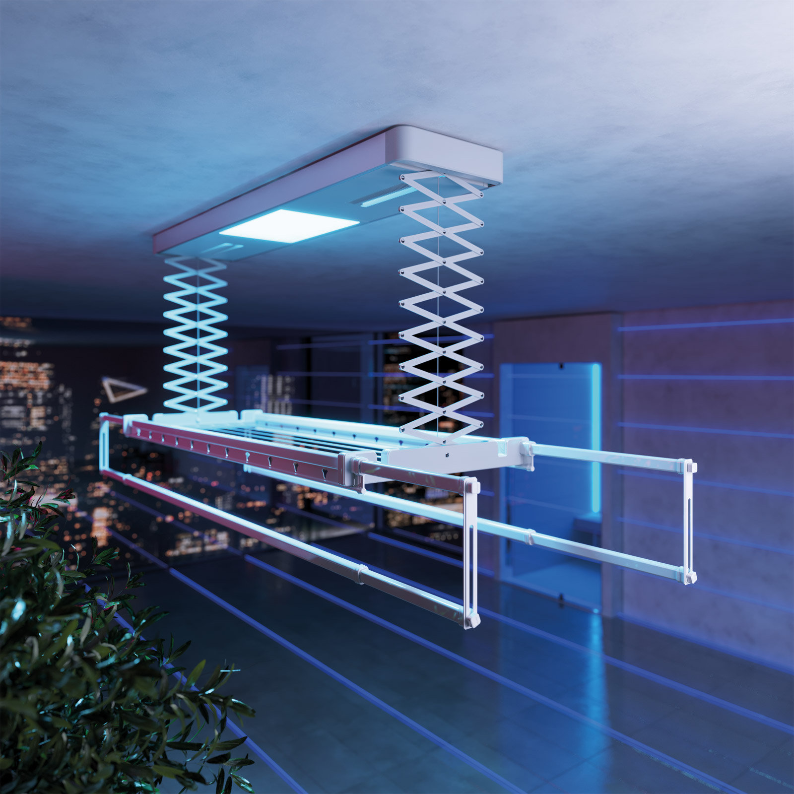 Foxydry Pro, Ceiling-Mounted Heated Clothes Drying Rack, Vertical ...