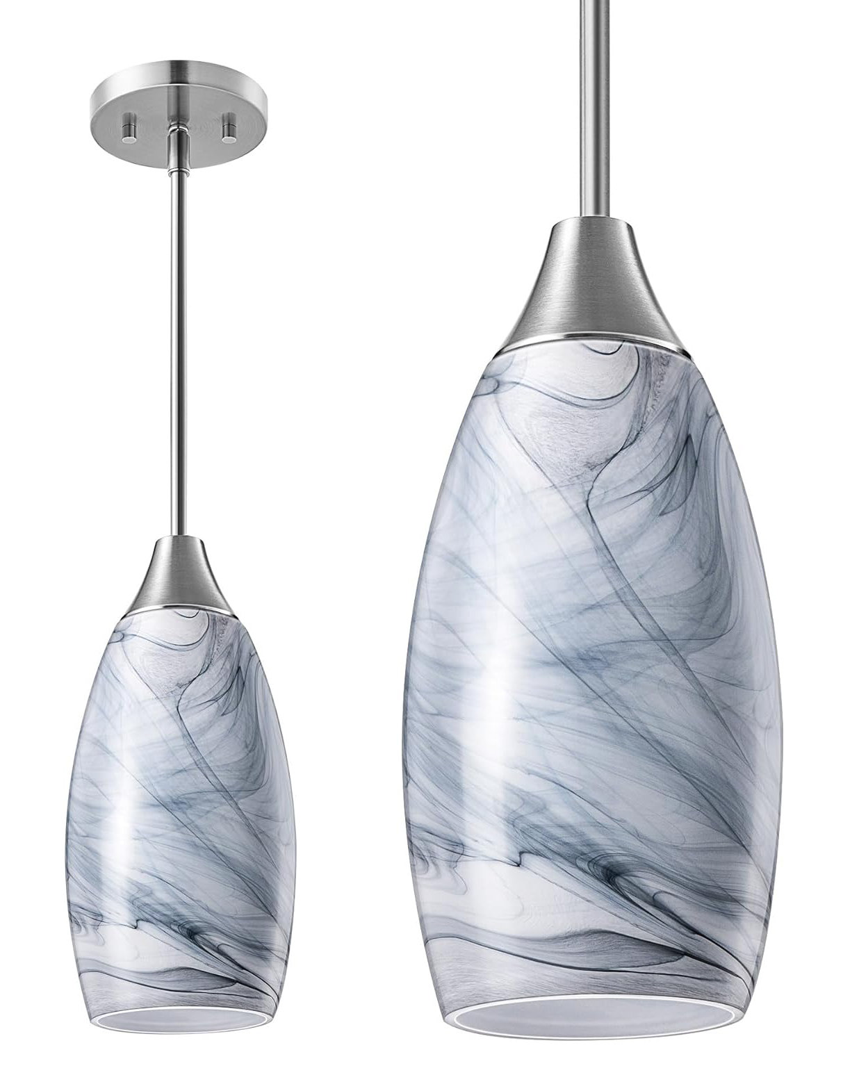 Orren Ellis Pendant Light Fixture, Handcrafted Art Glass Hanging Light ...