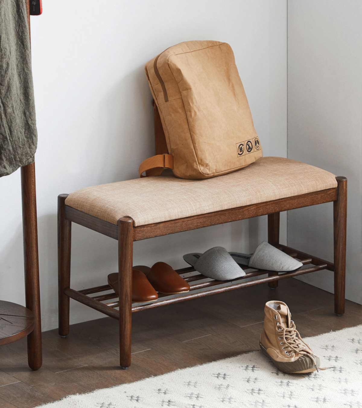 Finesse Furni Modern minimalist oak shoe bench | Wayfair