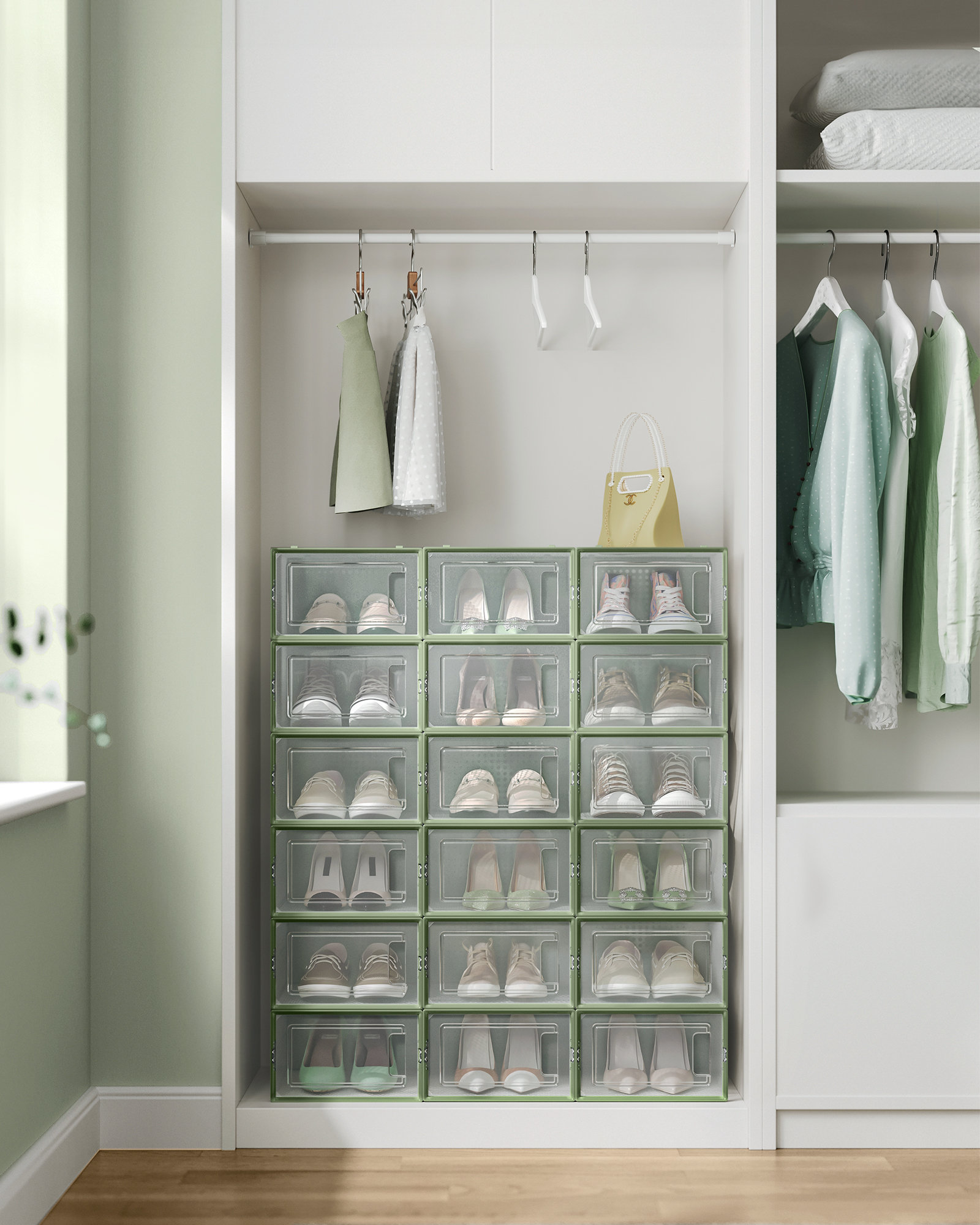 Rebrilliant 18 Pair Stackable Shoe Storage Box | Wayfair.co.uk