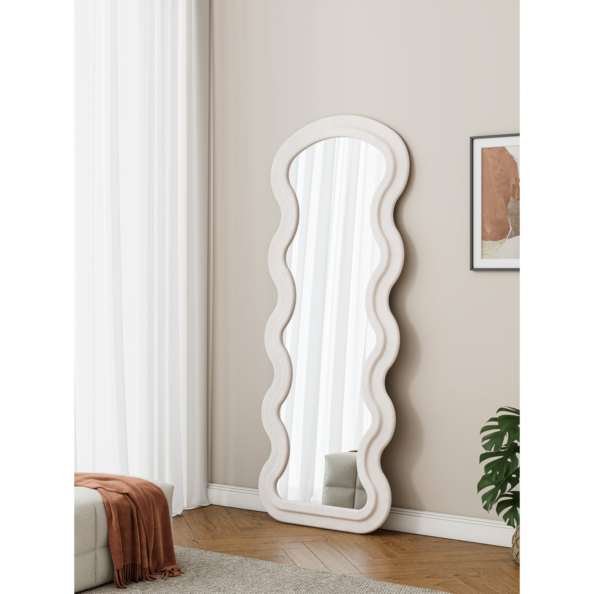 Ivy Bronx Dressing Room Must-Have: Cream White Full Mirror - Practical ...