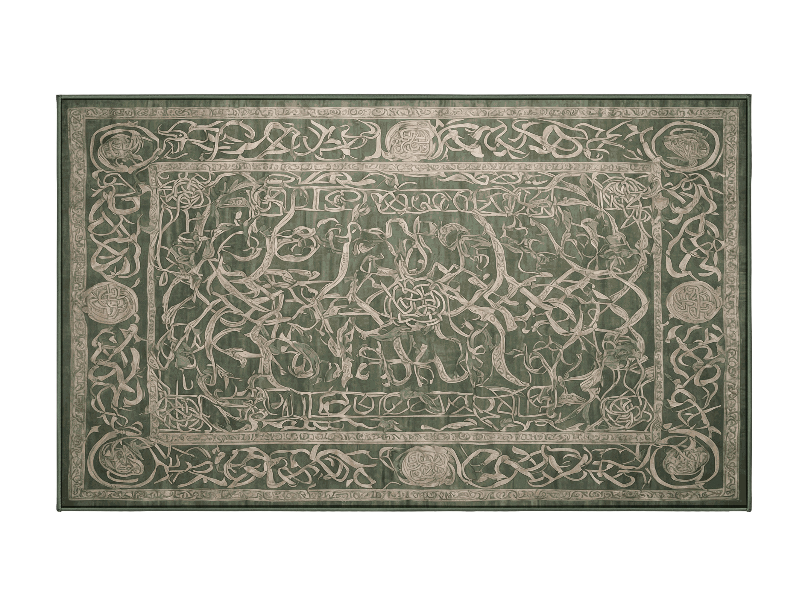 East Urban Home Machine Washable Green Area Rug | Wayfair