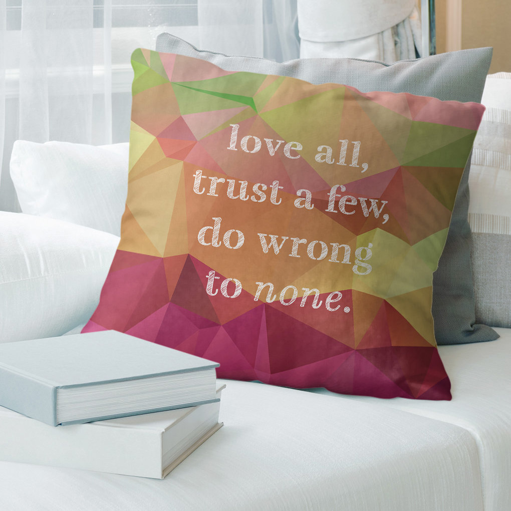 ArtVerse Faux Gemstone Do No Wrong Quote Pillow Cover | Wayfair