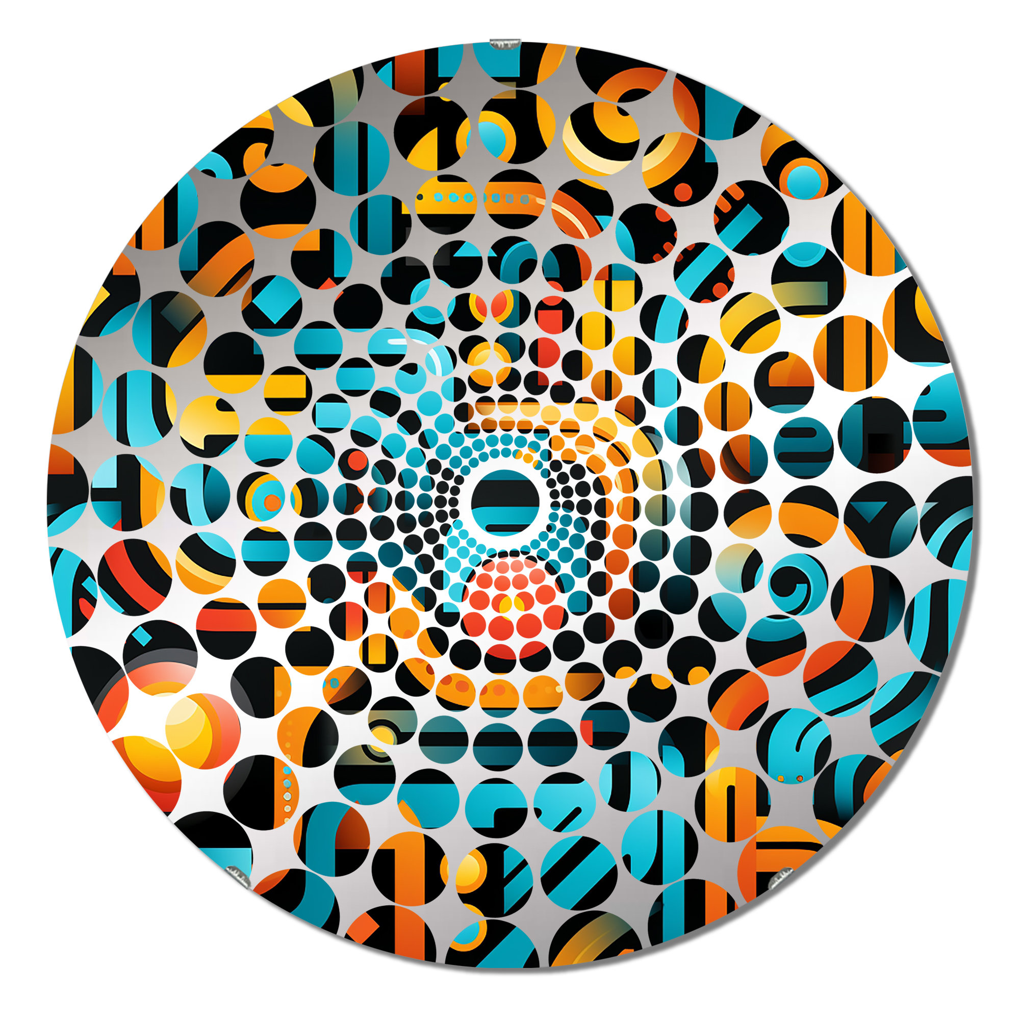 Design Art Orange Nomadic Geometric Illusions - Concentric Circles ...