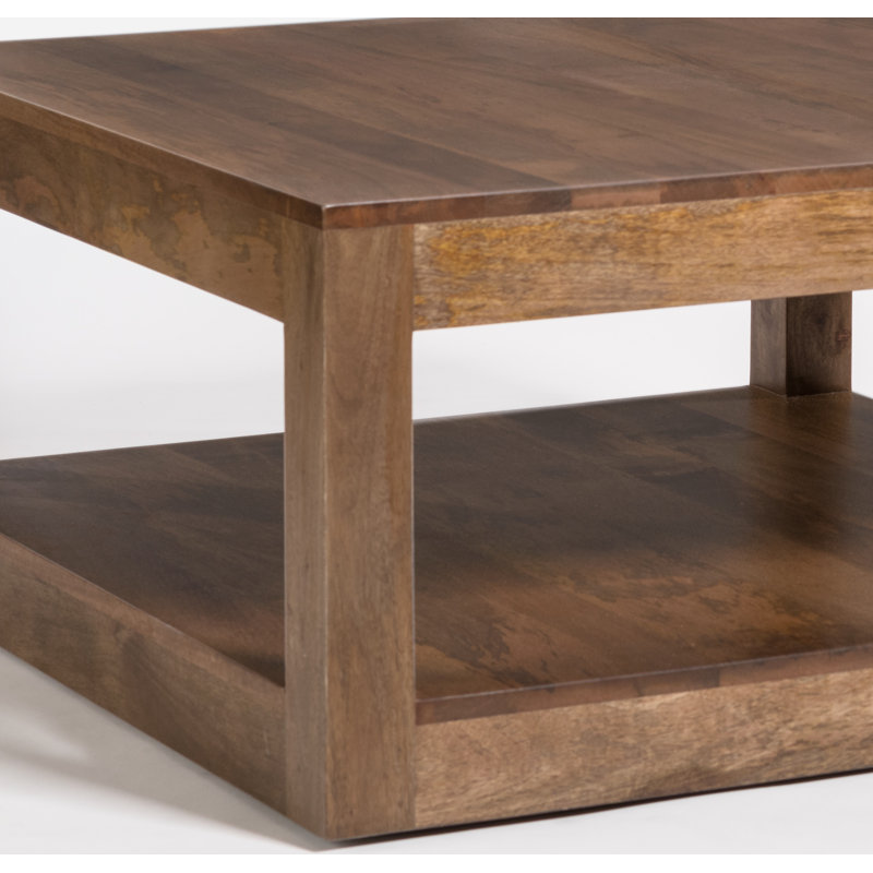 Alder & Tweed Watson Solid Wood Floor Shelf Coffee Table with Storage ...