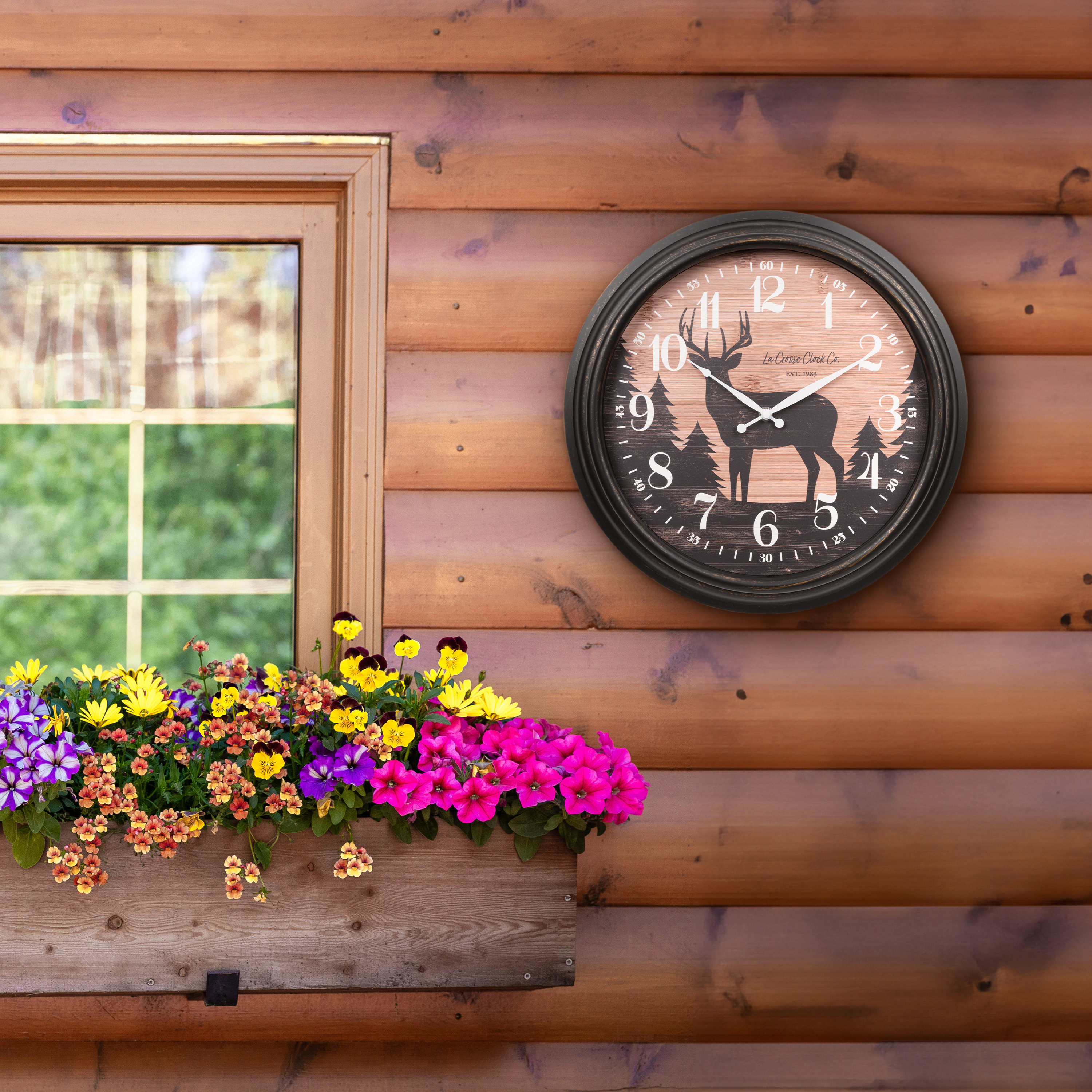 La Crosse Technology 15.75 In. Outdoor Northwoods Quartz Analog Clock ...