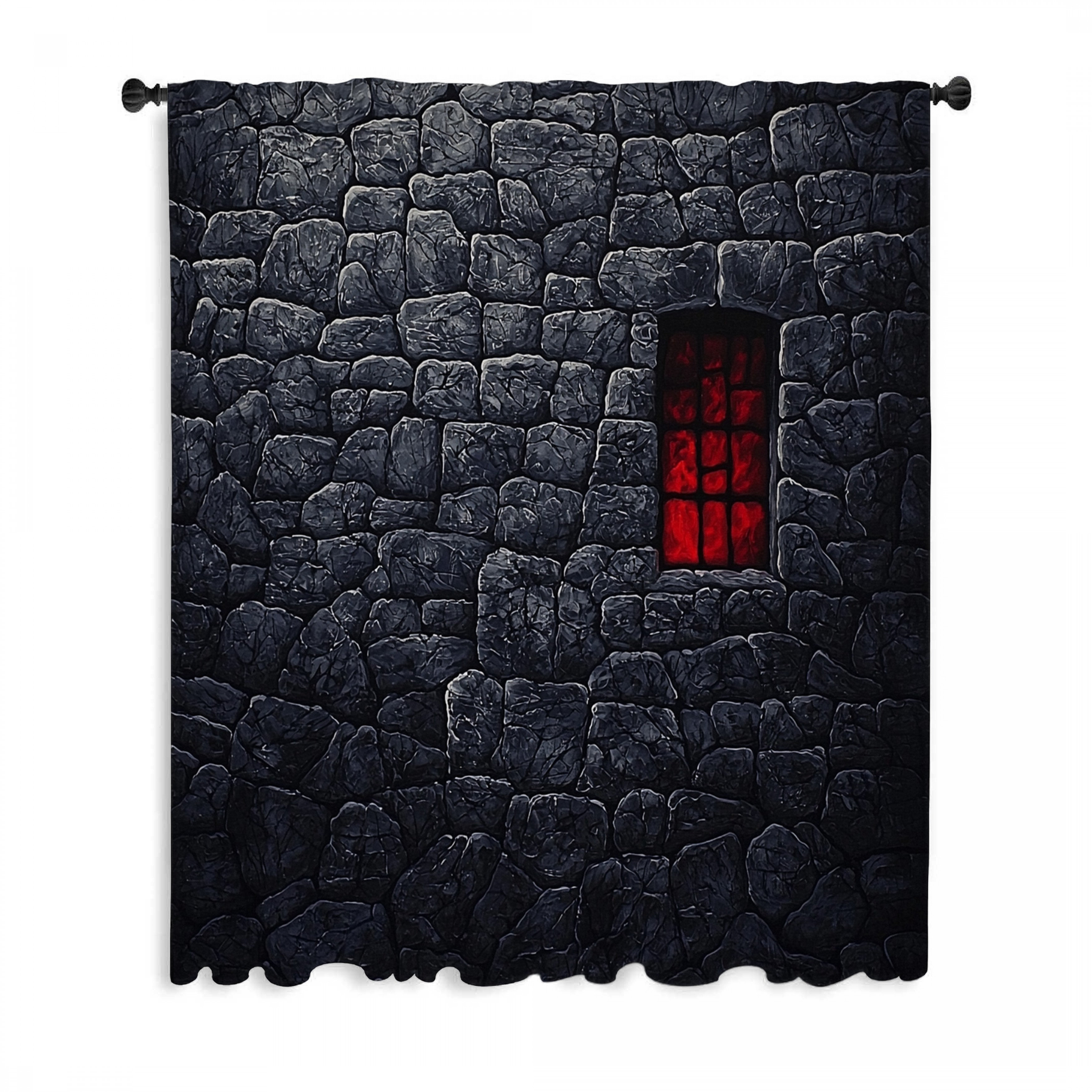 17 Stories Castle Wall Window Curtains, Architecture Blockout & Sheer ...