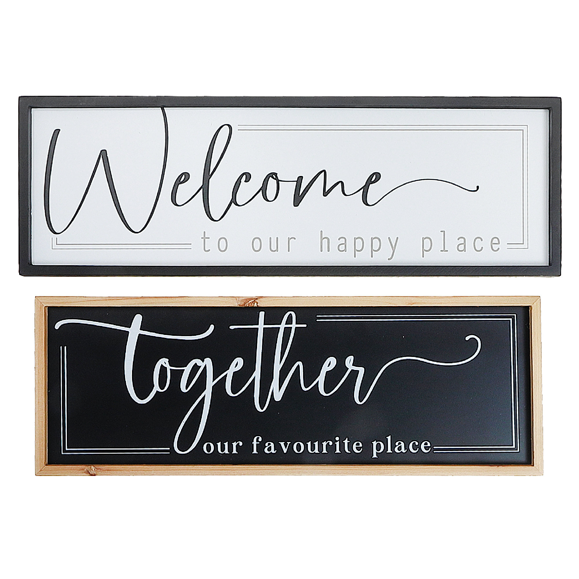 iH casadécor Framed Wooden Sign Welcome Together - Set of 2 - Wayfair ...